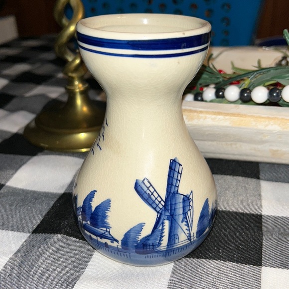 Accents | Vintage Delft Bud Vase With Windmill Design | Poshmark